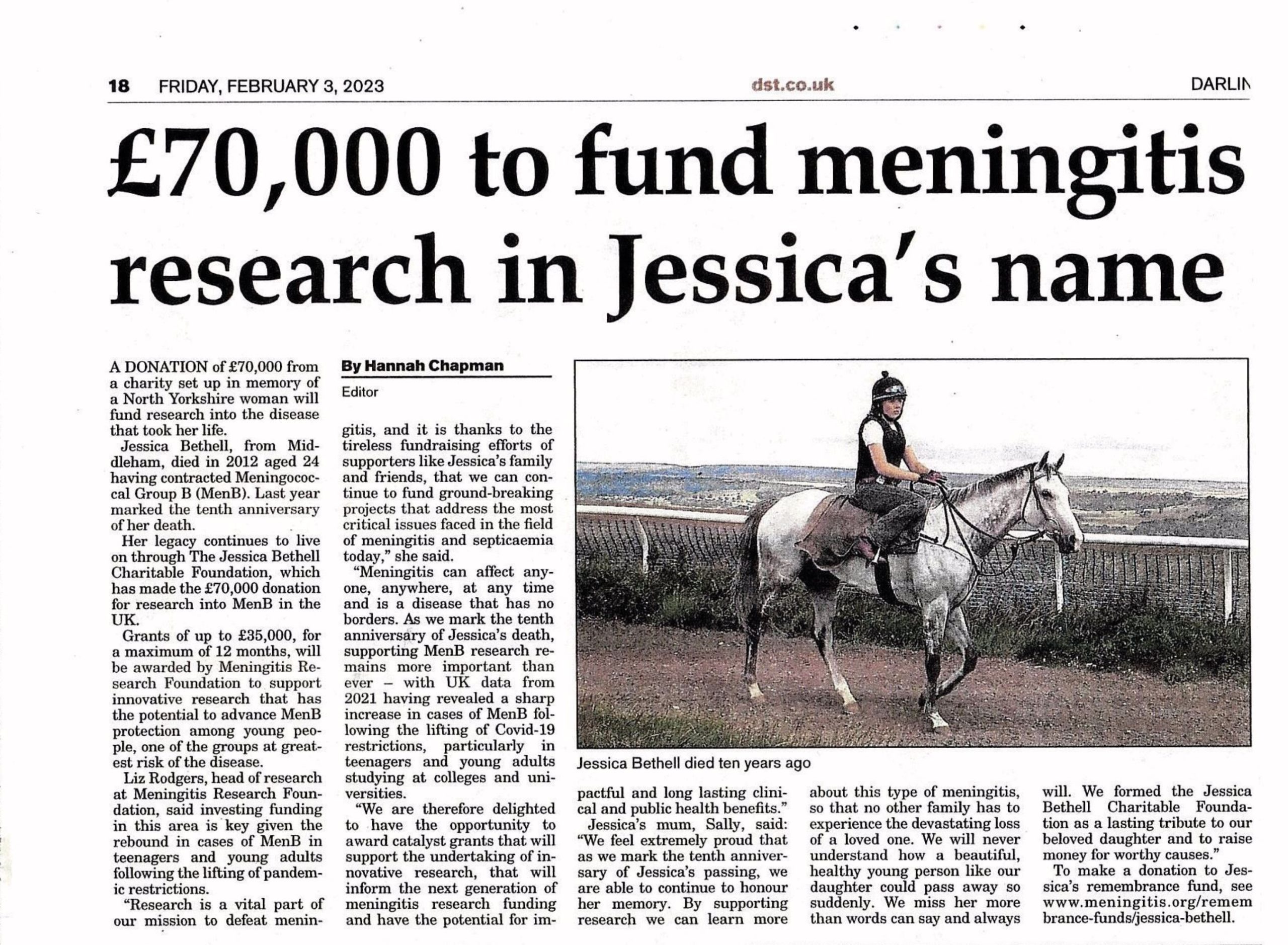 Jessica Bethell Charitable Foundation | Jessica Bethell Charitable ...